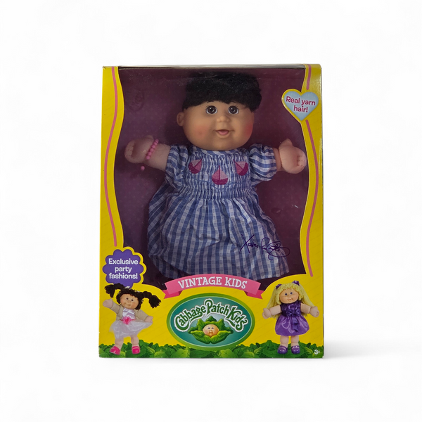 Cabbage Patch Kids Vintage Kids 14" Short Black Hair Doll – Blue Check ...